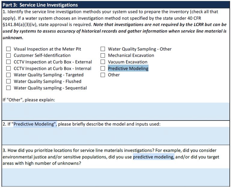EPA Service Line Inventory Guidance includes Machine Learning ...